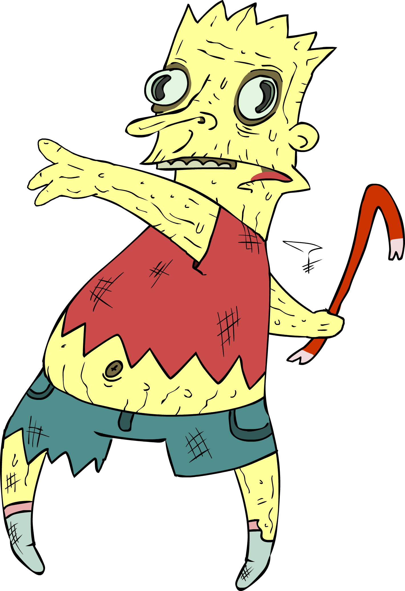Simpsons Drawing Zombie - Clip Art (1420x2069), Png Download