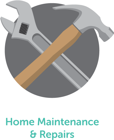Home Maintenance And Repair Services Icon Graphic (601x689), Png Download