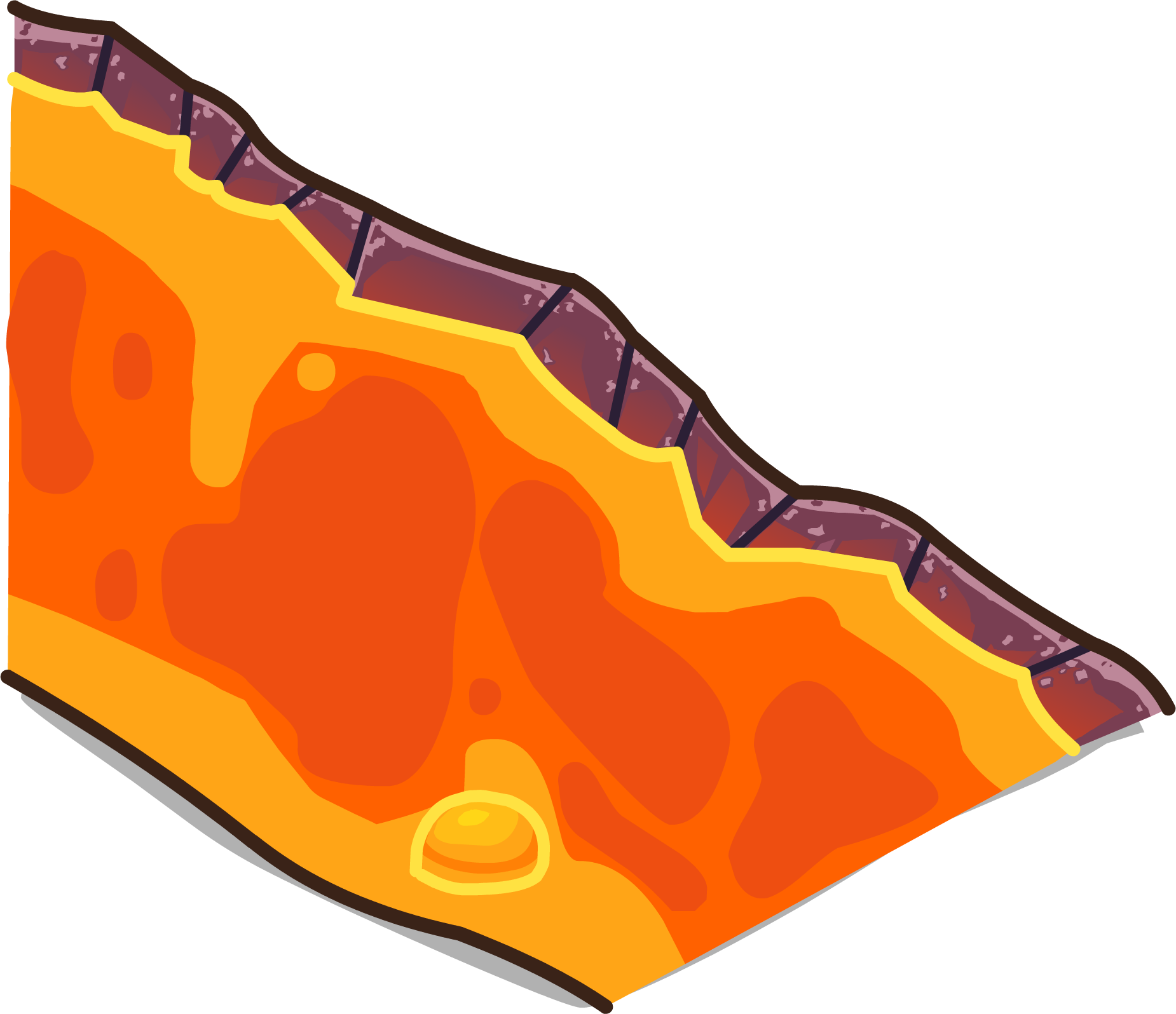 Lava Flow Sprite 002 - Illustration (1850x1596), Png Download