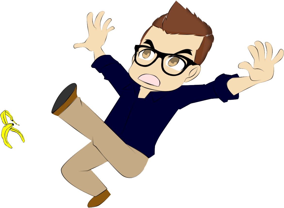 Crs Man Slip - Cartoon Man Slipping Png (1316x946), Png Download