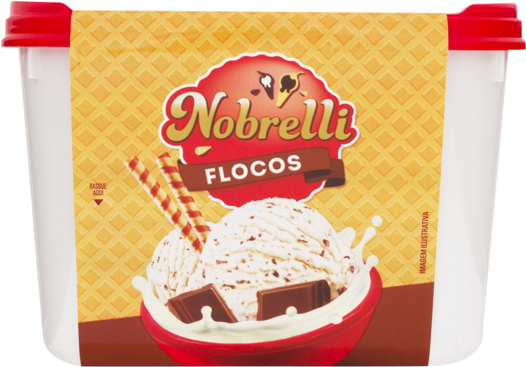 Sorvete Nobrelli Flocos (1200x1200), Png Download