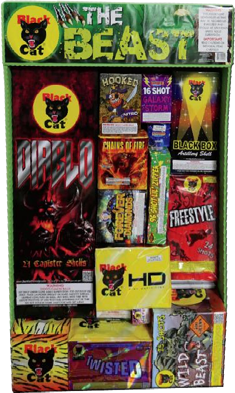 The Beast - Black Cat Fireworks (576x792), Png Download