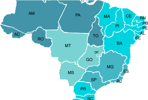 Mapa Do Brasil Vetor - Brazil (480x320), Png Download