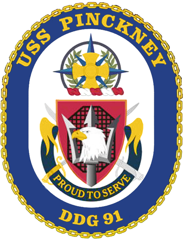 Uss Pinckney Ddg-91 Crest - Uss Pinckney (ddg-91) Shower Curtain ...