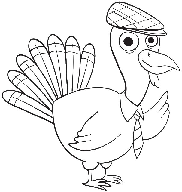 Funny Turkey Style Coloring Pages - Coloring Book (700x873), Png Download