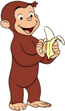 Curious George Eating A Banana (286x421), Png Download