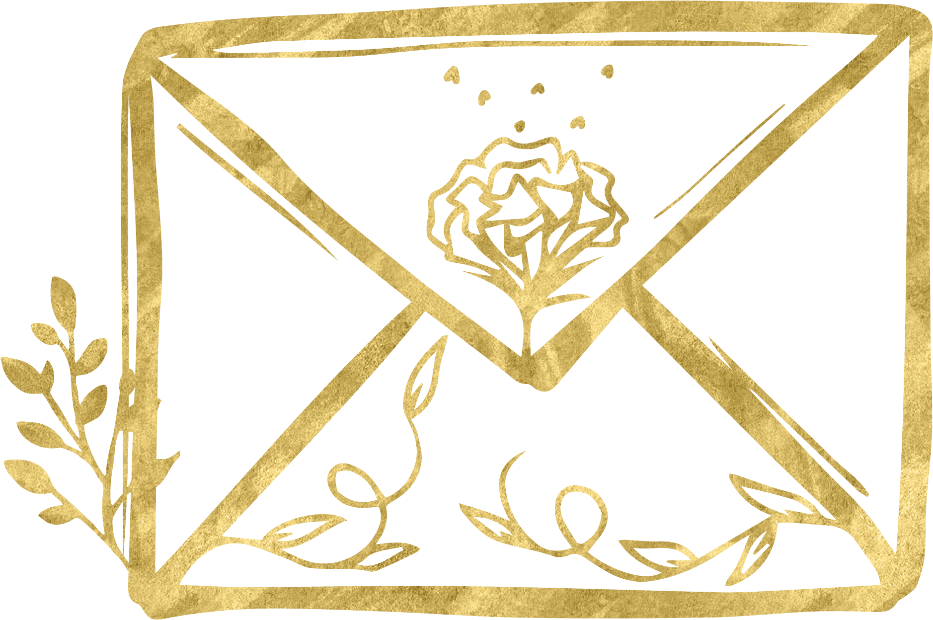 Gold Email Icons Png (1440x1440), Png Download