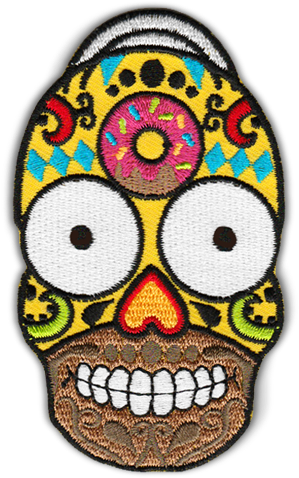 Homer Candy Skull Patch - Skull (709x709), Png Download