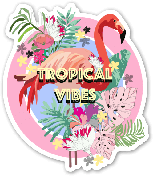 Tropical Vibes Sticker (530x600), Png Download