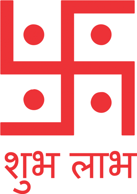 Shubh Labh Swastik Decal/sticker In Die Cut Red Vinyl - Shubh Vivah ...