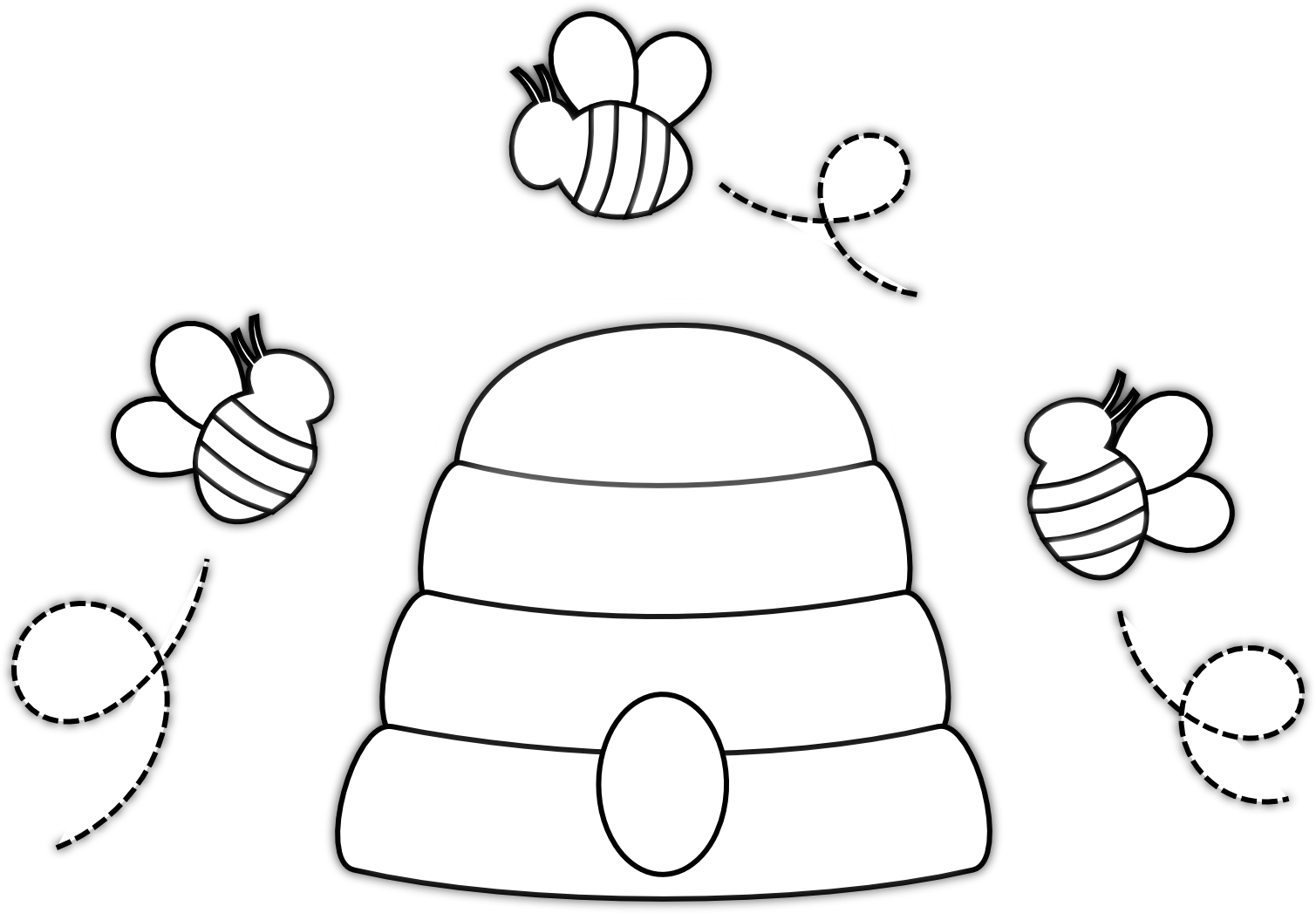 Beehive Pattern Png Download - Drawing (1509x1055), Png Download