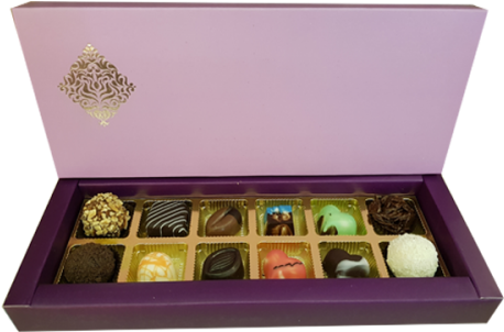 Purple Luxury Chocolate Box - Box (500x600), Png Download