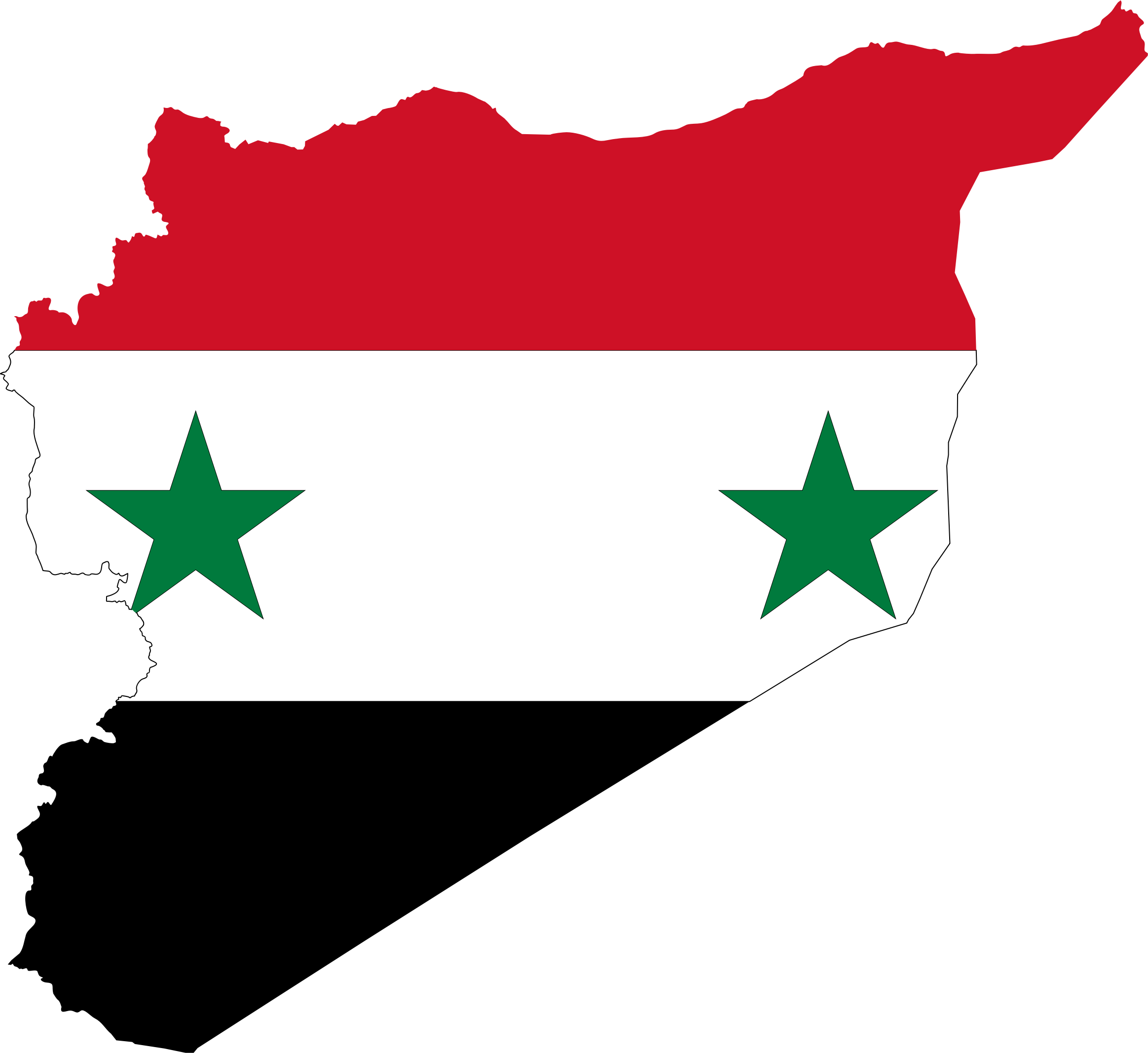 World Flag Map Png Download - Syria Flag With Map (2327x2135), Png Download