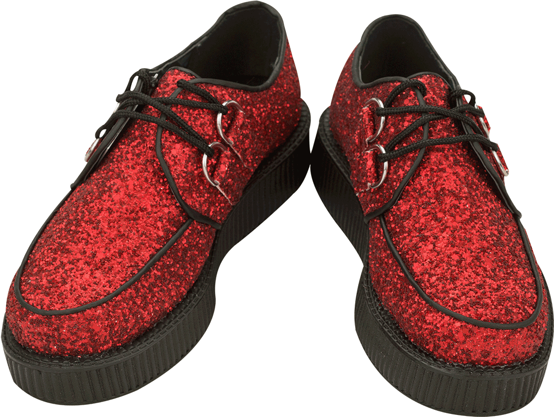 Red Glitter Viva Low Sole Creepers - Ruby Red Glitter Creepers (1096x876), Png Download