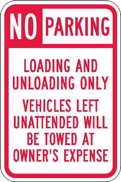 No Parking Load Zone Sign, 18 Inch X 12 Inch - Loading And Unloading ...