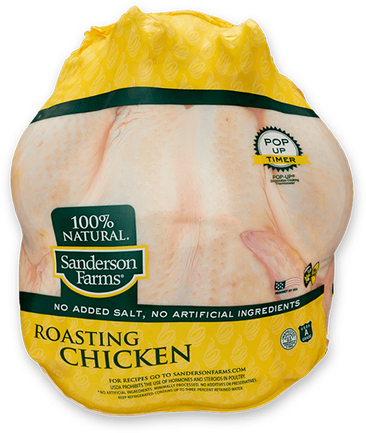 Whole Roasting Chicken - Sanderson Farms Chicken (709x758), Png Download