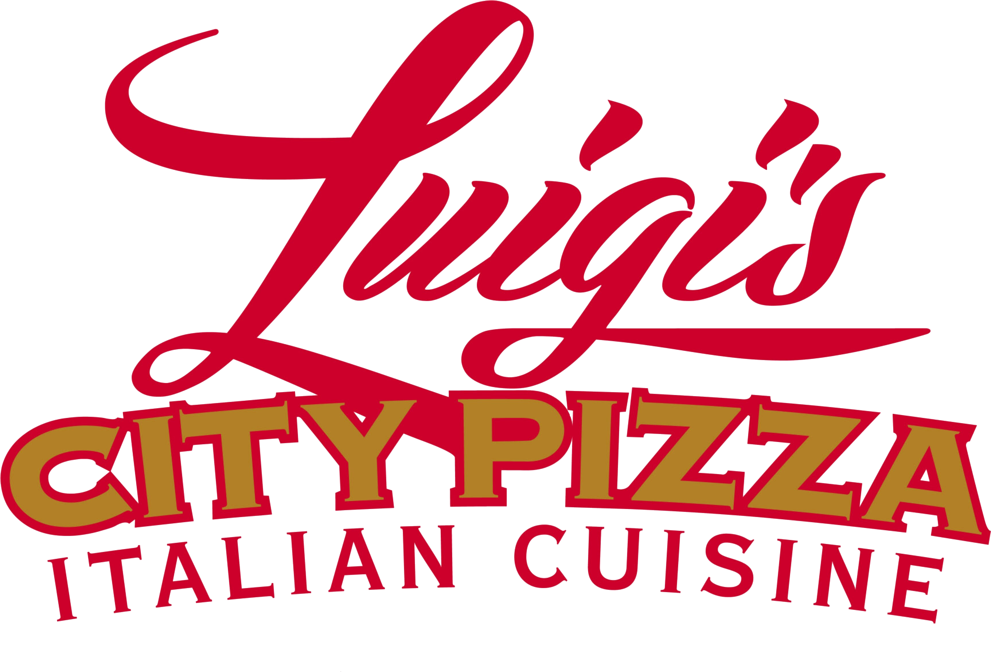 Luigi's City Pizza Logo - Luigi's City Pizza (3455x2382), Png Download