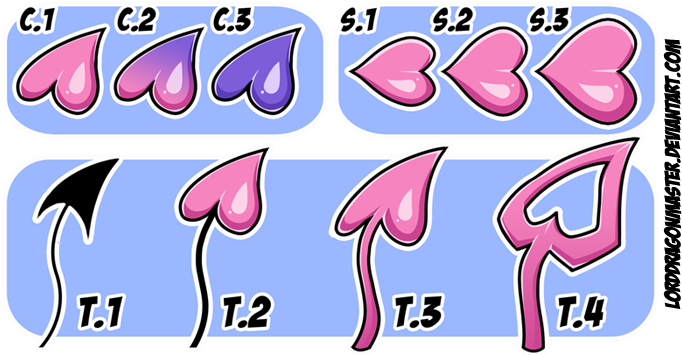 [ Img] - Heart Shaped Demon Tail (700x361), Png Download