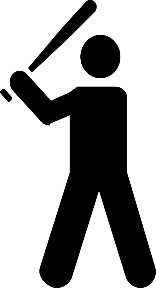 Png File Svg - Stick Figure Playing Baseball (530x980), Png Download