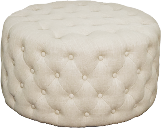 Download Addison Ivory Linen Ottoman | Transparent PNG Download | SeekPNG