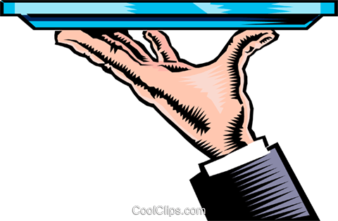 Hand With Serving Tray - Hands On Serving Tray (480x315), Png Download