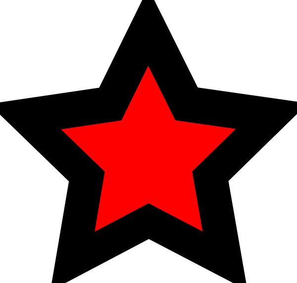Star Clip Art At Clker - Red Star Black Outline (600x573), Png Download