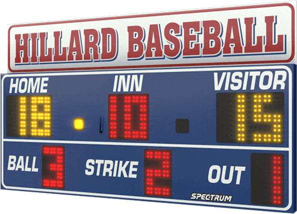 10' Wide Baseball Scoreboards - Baseball Scoreboards (595x430), Png ...