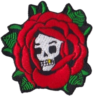 Rose Skull Patch - Illustration (600x600), Png Download