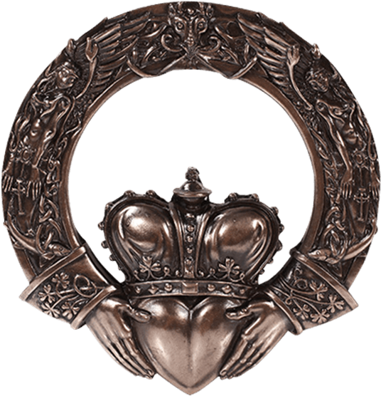 Download Bronze Celtic Claddagh Plaque - Irish Claddagh Crowned Heart ...