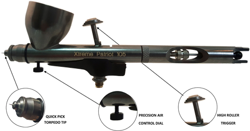 Badger Airbrush Model - Badger Airbrush Xtreme Patriot 105 (500x259 ...