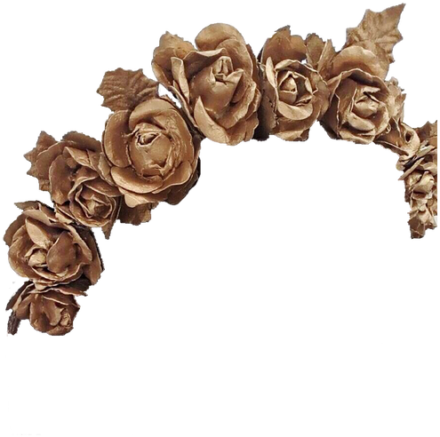 A Stunning Gold Leaf Floral Crown With Large Roses - Gold Flower Crown ...