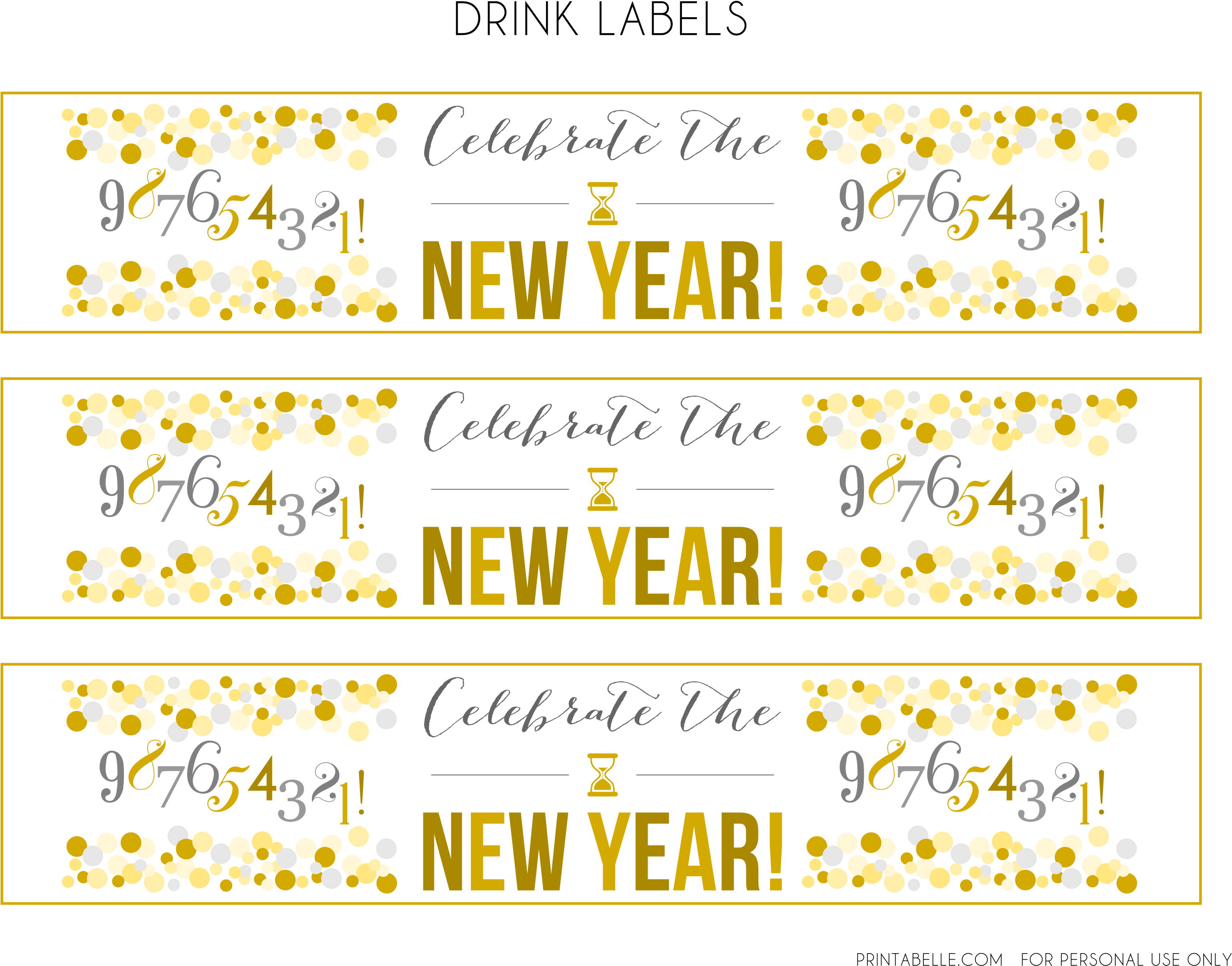 Happy New Year Printable Tags (3300x2550), Png Download