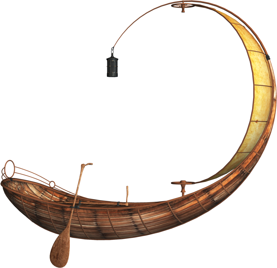 Fairy Tale Moon Boat Pattern Elements - Watercraft (1024x964), Png Download