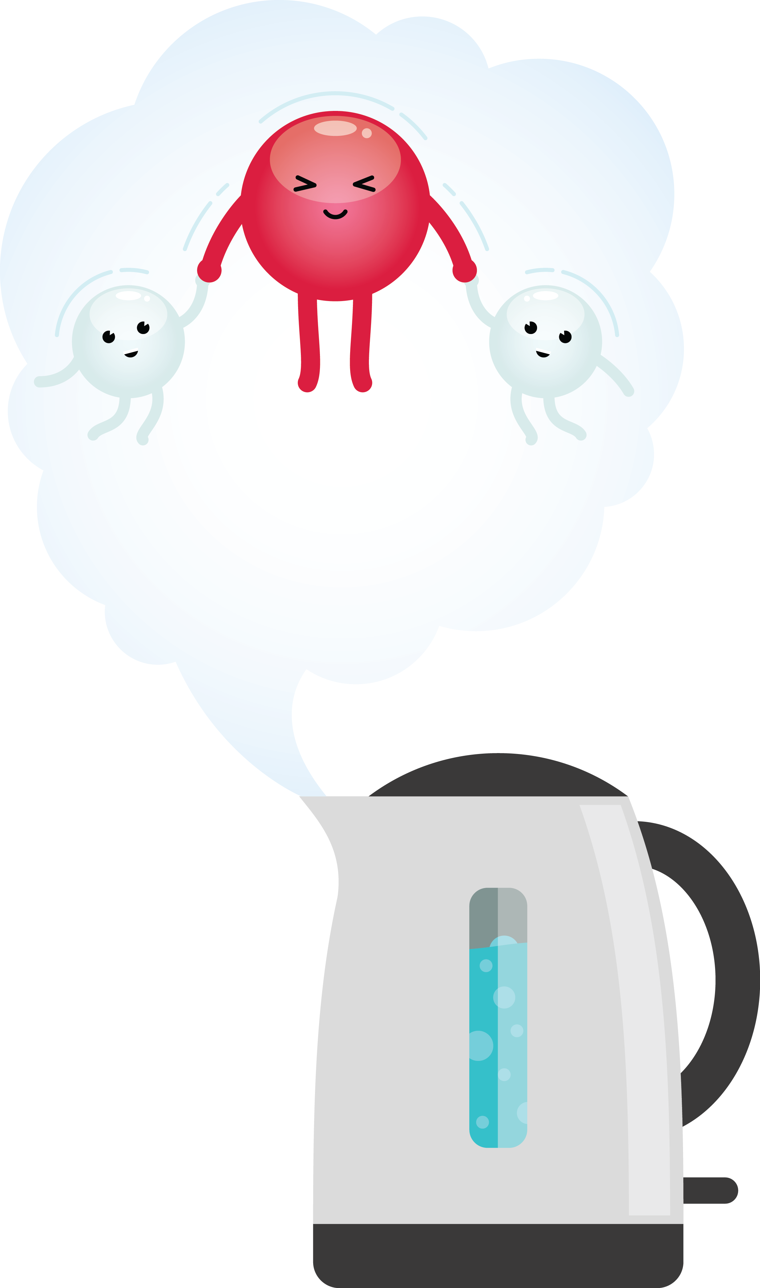 Download Water Molecule As Steam From Kettle - Cartoon (2468x4180), Png ...