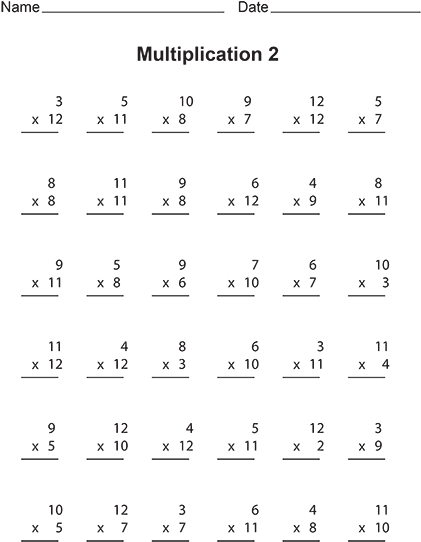 Free Printable Multiplication Worksheets - Multiplication Printable ...