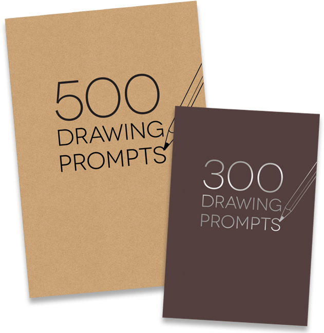 500 Drawing Prompts By American Book (650x650), Png Download