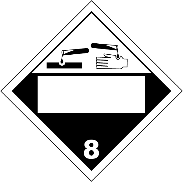 Blank Corrosive Class 8 Placard - Corrosive Sticker (600x596), Png Download