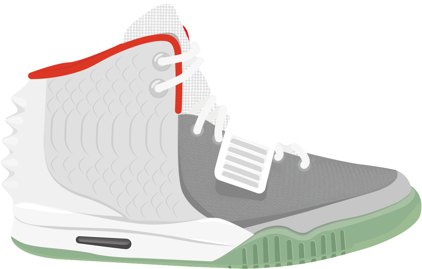 Cartoon Yeezy Png - Yeezy Shoe Cartoon Png (1599x1018), Png Download