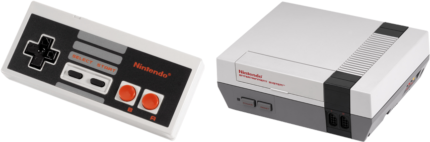 Nes Pad And Console - Nes Controller (880x288), Png Download