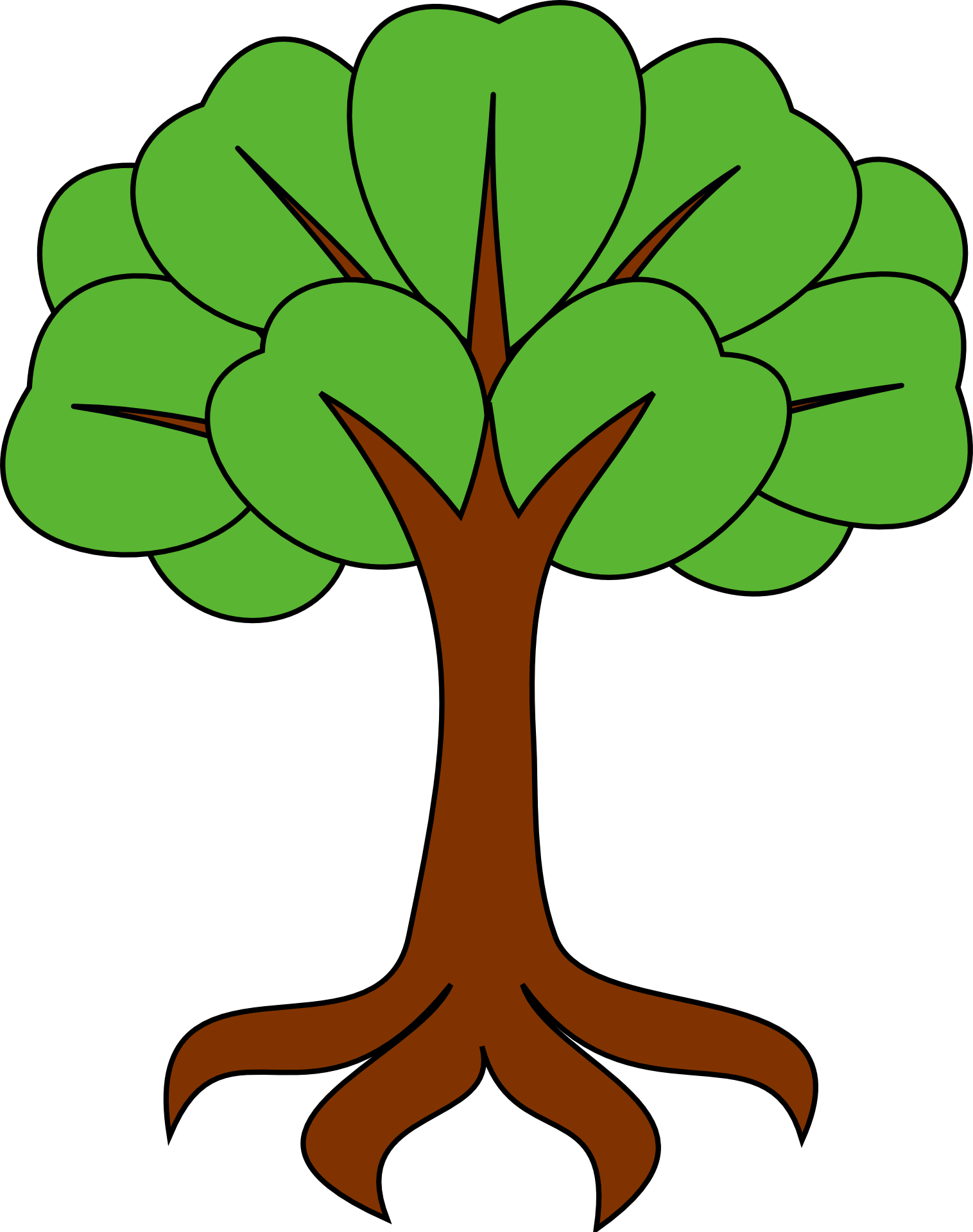 Drawing Of Heraldic Tree With Roots - รูปภาพ ต้นไม้ (1516x1920), Png ...
