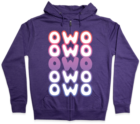 Owo Anime Emoticon Face Zip Hoodie - Hoodie (484x484), Png Download