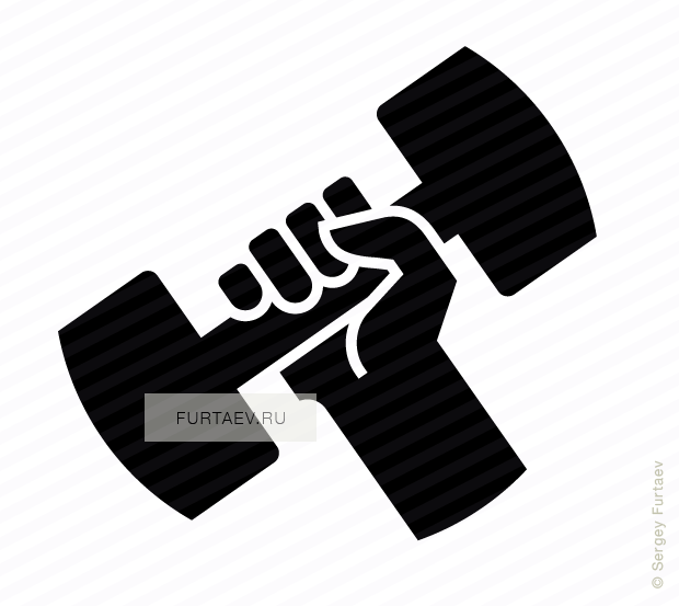 Download Vector Icon Of Hand Lifting Weight - Dumbbells Vector ...