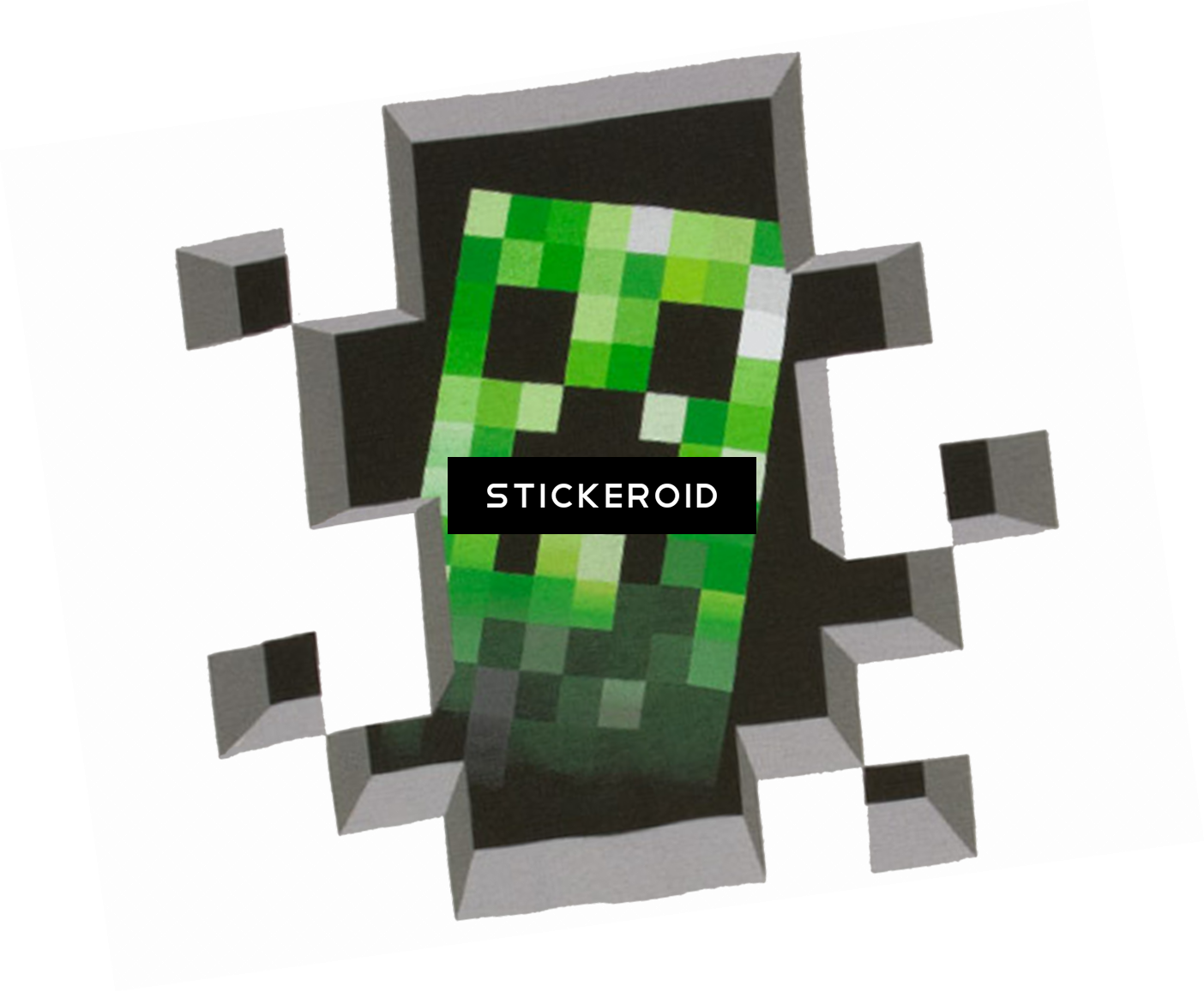 Creeper Minecraft - Minecraft Creeper Inside Sticker (1404x1157), Png ...