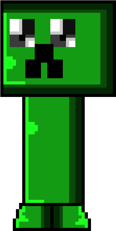 Creeper - Creeper Kawaii Pixel Art (520x760), Png Download