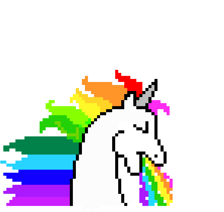 Unicorn Heaven - Unicorn Pixel Art Grid (770x780), Png Download