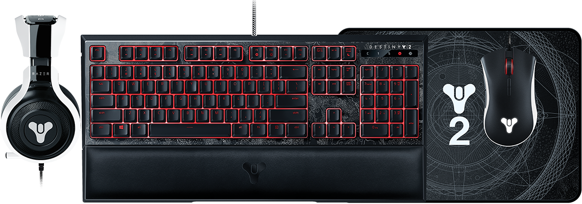 Destiny 2 Razer Ornata Chroma Gaming Keyboard (pc) (1186x430), Png Download