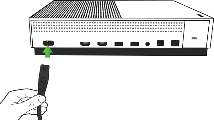 Illustration Of The Back Of The Xbox One S Console - Microsoft Xbox One ...