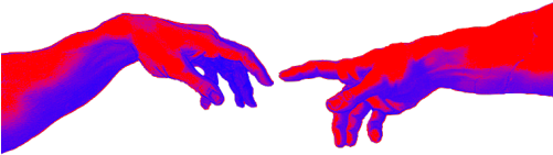 Crop From The Creation Of Adam With Blue Red False - Hands Tumblr Png ...