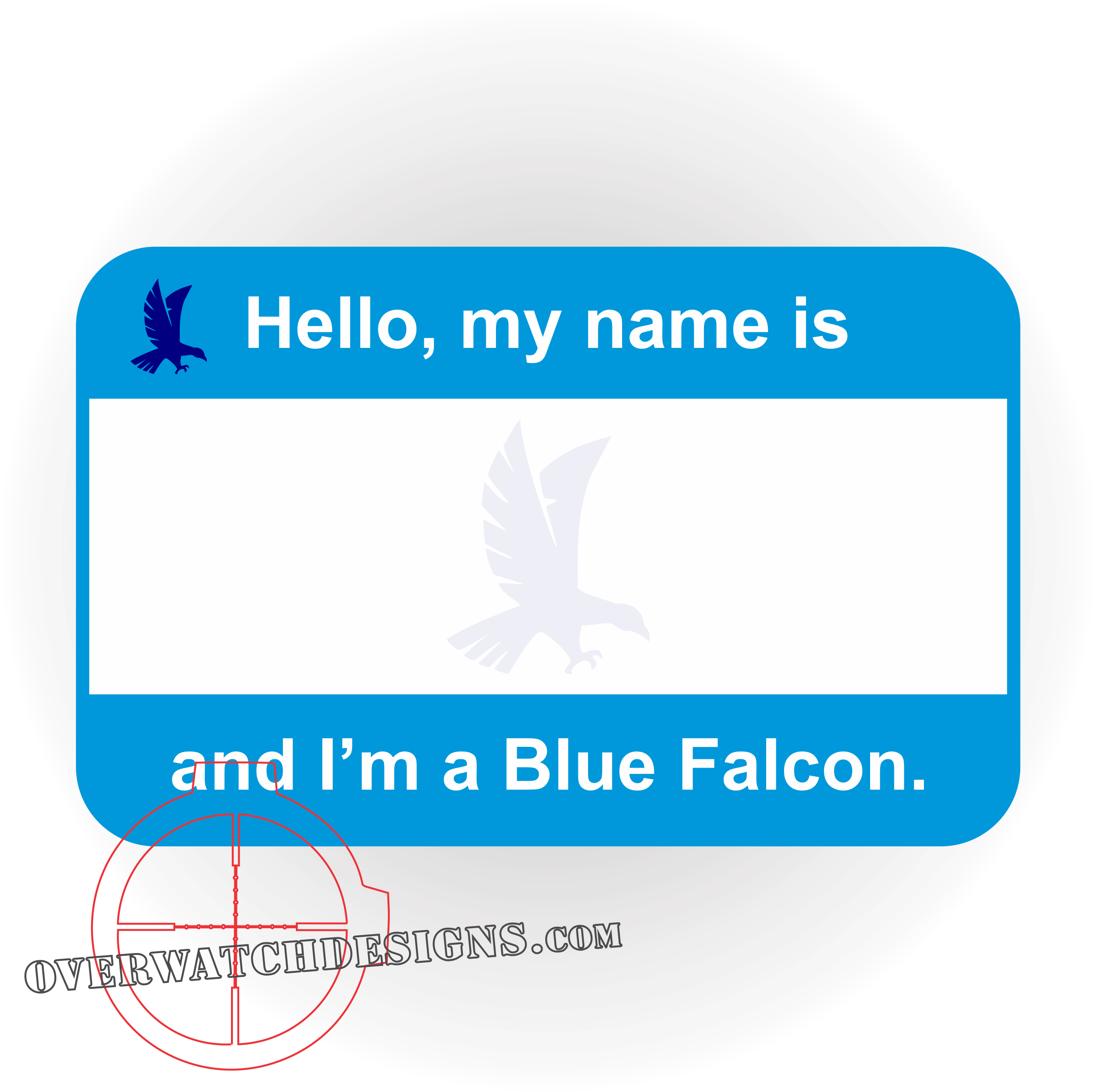 Hello, My Name Is - Blue Falcon Name Tag (2401x2393), Png Download
