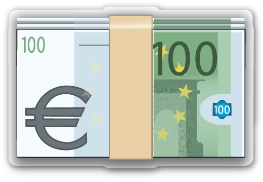 Banknote With Euro Sign - Euro Emoji (535x377), Png Download